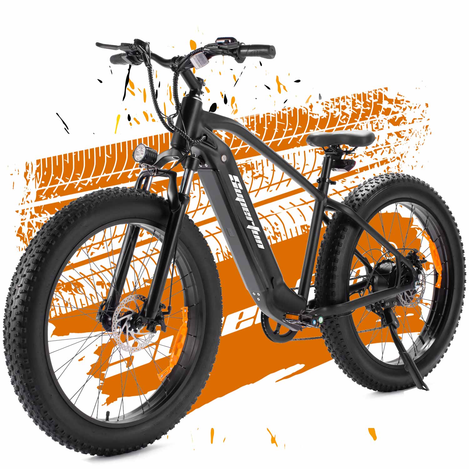 Superfun F2 750W Adult Electric Mountain Bike with 26 x 4.0in Fat Tire