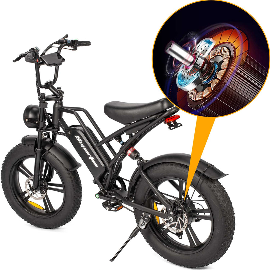Superfun R2 750W Electric Bike for Adults with 20 x 4.0inch Fat Tire F